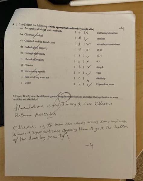 Solved 4 10 Pts Match The Following Write Appropriate