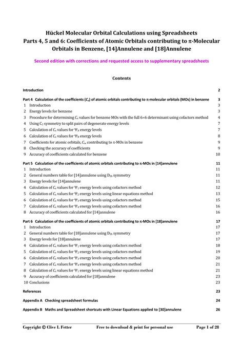 pdf hückel molecular orbital calculations using spreadsheets parts 4