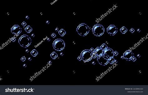 Water Bubbles Pixel Art Set Soap Stock Vector Royalty Free 2218991323