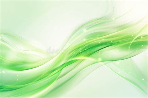 Abstract Green Light Waves And Particles Stock Illustration