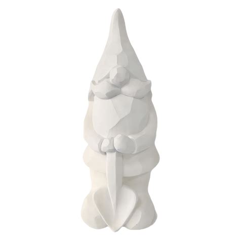 White Geometric Gnome 15in Statue At Home