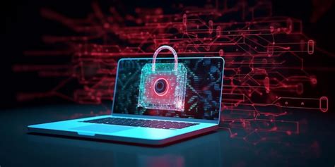 Premium Ai Image Computer With A Padlock On The Screen Cybersecurity
