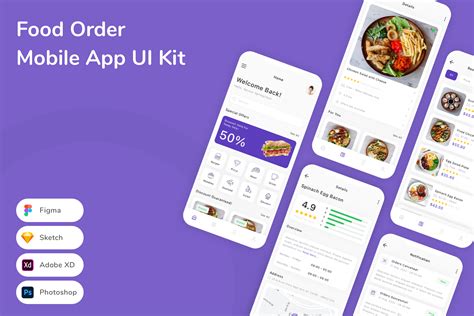 Food Order Mobile App Ui Kit Ui Kits And Libraries ~ Creative Market