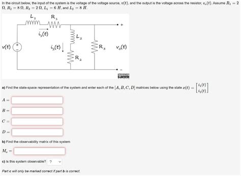 solved in the circuit below the input of the system is the
