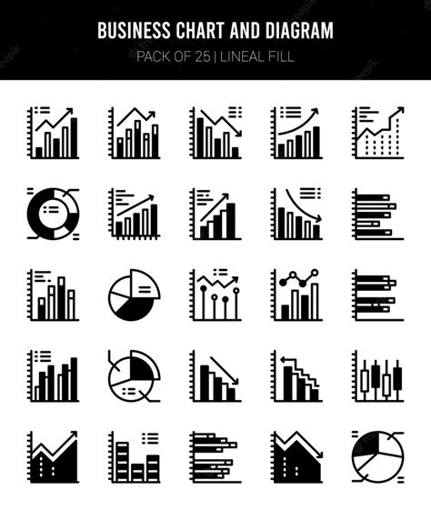 Premium Vector 25 Business Chart And Diagram Lineal Fill Icons Pack Vector Illustration