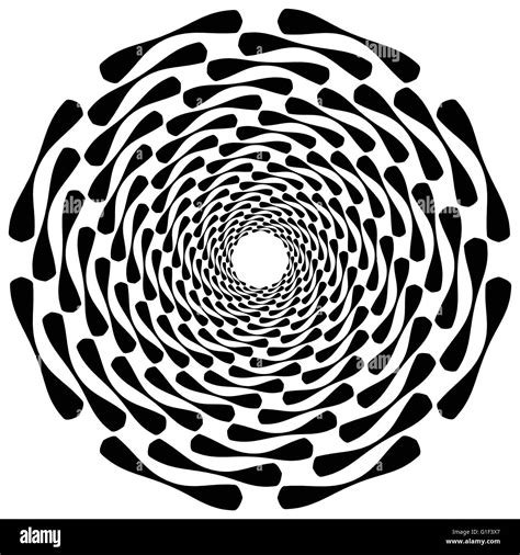 Circular Rotating Spiral Vortex Element Motif Abstract Geometric