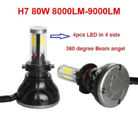 80W/set 8000LM brightest H7 LED headlight kits.H7 bulb Car LED Headlamp ...
