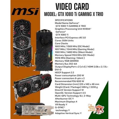 Msi Gtx Ti Gaming X Trio Nvidia Geforce Gtx Ti Preloved Lazada Ph