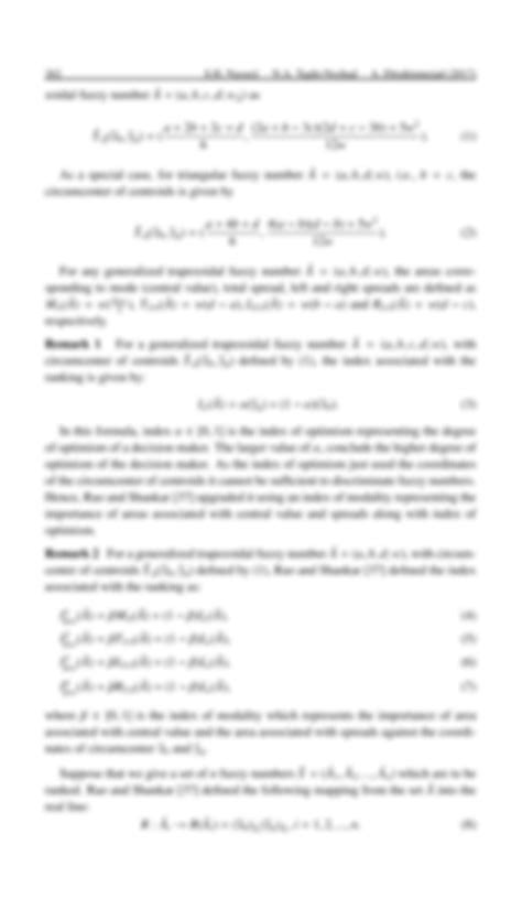 solution a note on ranking fuzzy numbers with an area method using