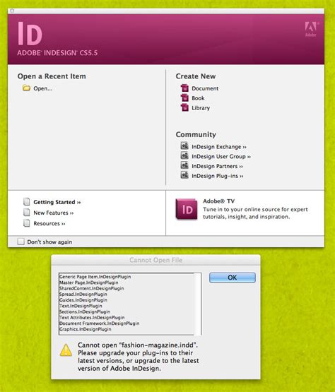 Solved InDesign CS5 Cannot Open File Please Upgrade Yo Adobe Community 3951906