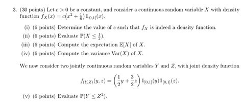 solved 3 30 points let c 0 be a constant and consider