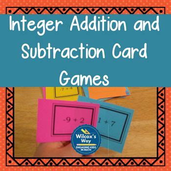 Adding And Subtracting Integers Card Games Integers Card Game Adding And Subtracting Integers