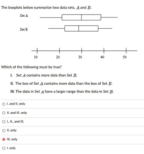 solved the boxplots below summarize two data sets 4 and b set a set b
