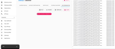 live lorawan frames error not connected to websocket api chirpstack