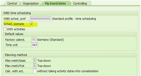 solved planning method field grayed out in project profil sap