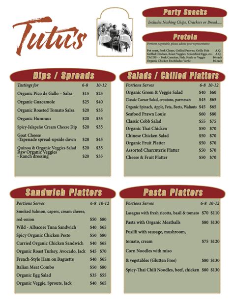 Catering Tutus Food And Drink