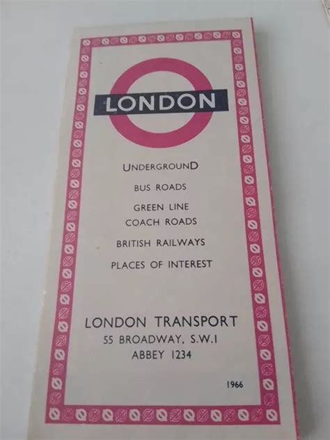 London Transport London Underground Map Including Bus Coach Rail G 1966