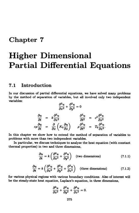 partial differential equations higher dimensional chapter 7 introduction