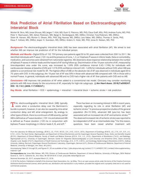 Pdf Risk Prediction Of Atrial Fibrillation Based On Electrocardiographic Interatrial Block