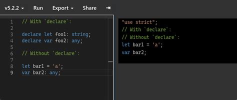 typescript what does declare do in export declare class actions