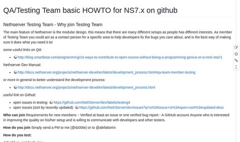 QA Testing Team Basic HOWTO Testing NethServer Community