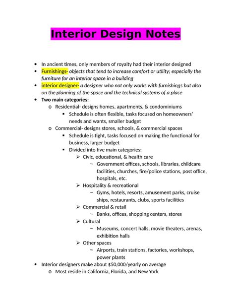 interior theory and methodologies notes inar3015 interior theory