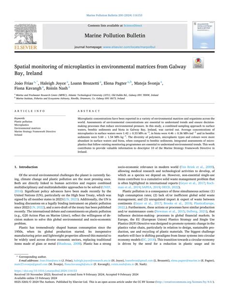 Pdf Spatial Monitoring Of Microplastics In Environmental Matrices