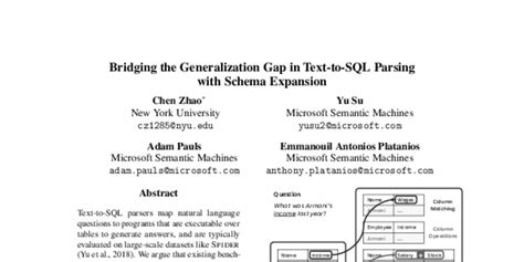 Bridging The Generalization Gap In Text To Sql Parsing With Schema