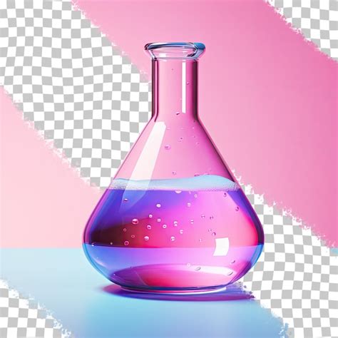 Premium PSD Isolated Flask With Pink Reagent On A Transparent Background