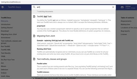 need a good documentation portal for testng · issue 2219 · testng team