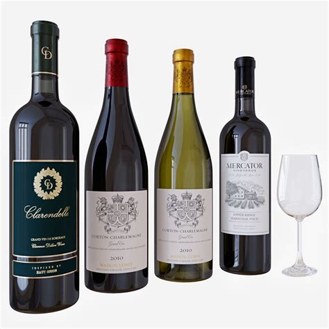 와인 병 세트 2 3d 모델 15 Unknown Fbx Max Obj Free3d