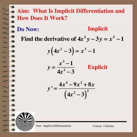 Ppt Aim What Is Implicit Differentiation And How Does It Work Powerpoint Presentation Id