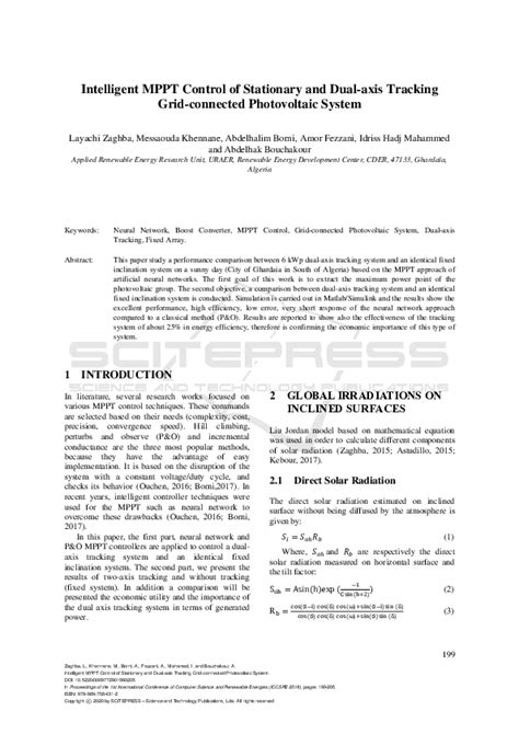 Pdf Intelligent Mppt Control Of Stationary And Dual Axis Tracking Grid Connected Photovoltaic