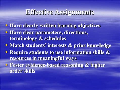 Ppt Effective Assignments Facilitating Learning Powerpoint Presentation Id1222251
