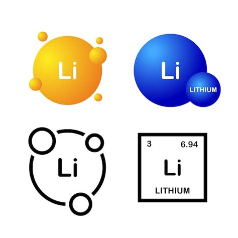 Elemento Químico De Lítio Li Ou Sinal De Lítio Em Uma Tabela Periódica