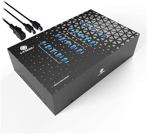 Amazon Com 20 Port USB 3 0 Hub 5Gbps Sync High Speed Data Transfer USB Hub With Power