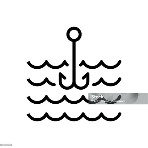 물고기 갈고리 기호 낚싯줄 아이콘입니다 해산물 기호를 잡습니다 벡터 일러스트 레이 션 흰색에 절연 강에 대한 스톡 벡터 아트 및 기타 이미지 Istock