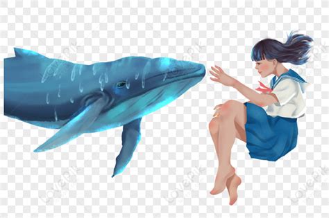 고래 소녀 Png 일러스트 무료 다운로드 Lovepik
