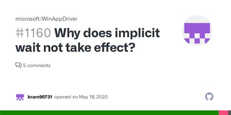 Why Does Implicit Wait Not Take Effect Issue Microsoft WinAppDriver GitHub