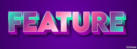 Feature Purple Green And Pink 3d Text Effect Generator