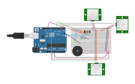 Circuit Design Pir Led Y Buzzer Jimena Avilés 10°a Tinkercad