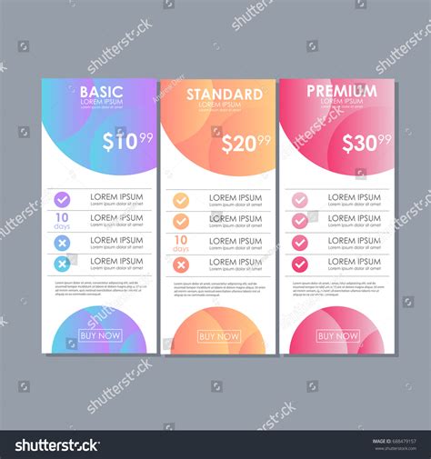 Set Offer Tariffs Ui Ux Vector Stock Vector Royalty Free 688479157 Shutterstock