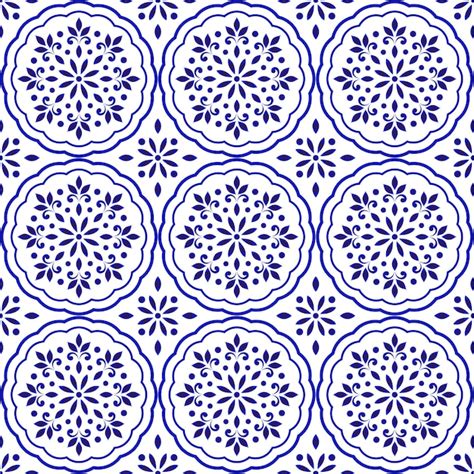 Premium Vector Decorative Floral Tile Pattern