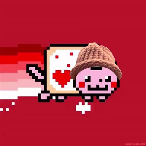 Rainbow Licking Cat Pixel Art 