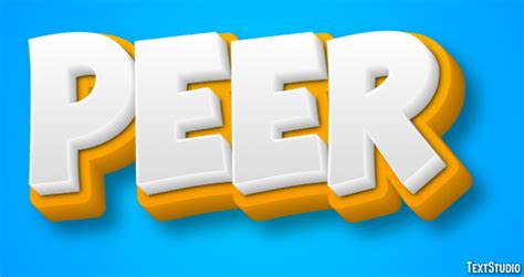peer yellow white 3d text effect generator