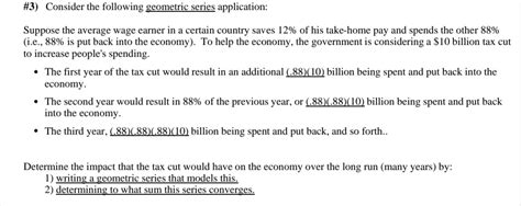 Solved 3 ﻿consider The Following Geometric Series