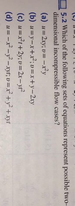 Solved Which Of The Following Sets Of Equations Represent