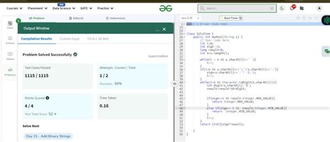 Gfg160 100daysofcode Java Problemsolving Geeksforgeeks Atoi