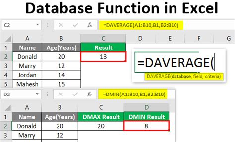 Database Function In Excel How To Use Database Function In Excel
