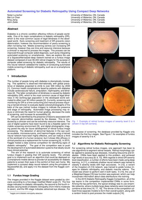 Pdf Automated Screening For Diabetic Retinopathy Using Compact Deep